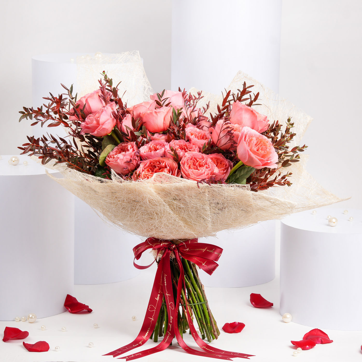 24 Coral Garden Roses Bouquet Delivery in Singapore - FNP SG