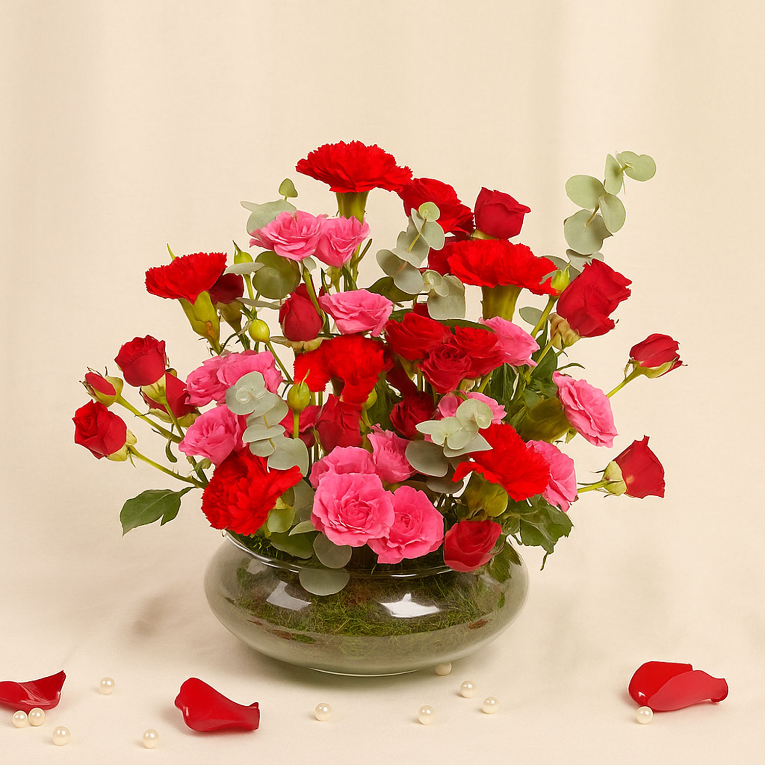 Roses Charm in Glass Dish Delivery in Singapore - FNP SG