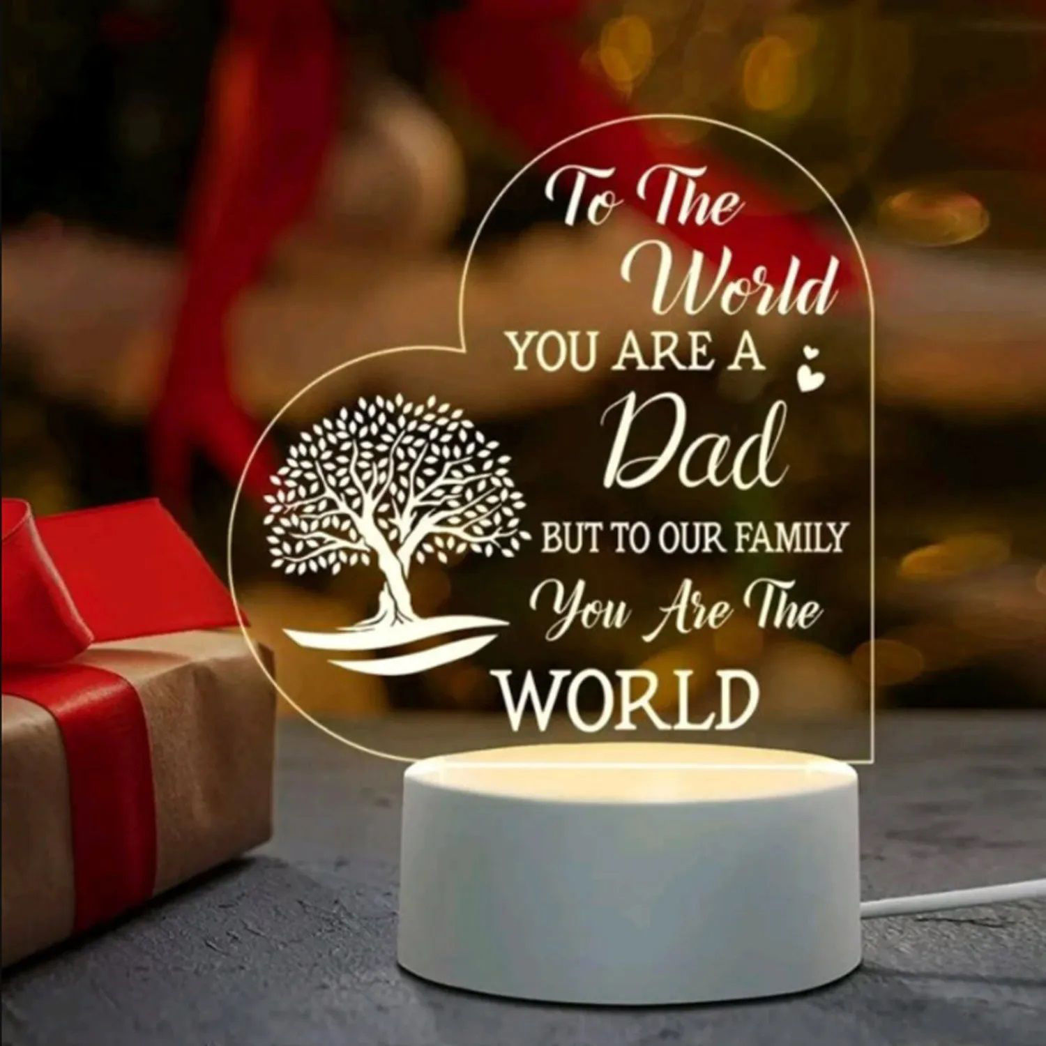 Light Up Dad's World: LED Lamp with Heartwarming Quote Delivery in ...