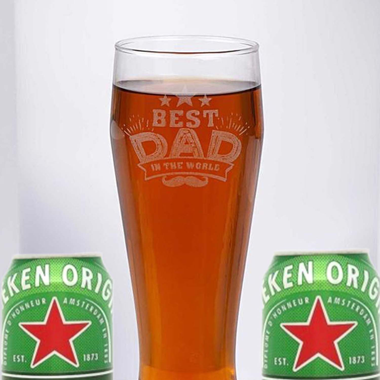 Best Dad In The World Engraved Glass with Beer Can Delivery in ...