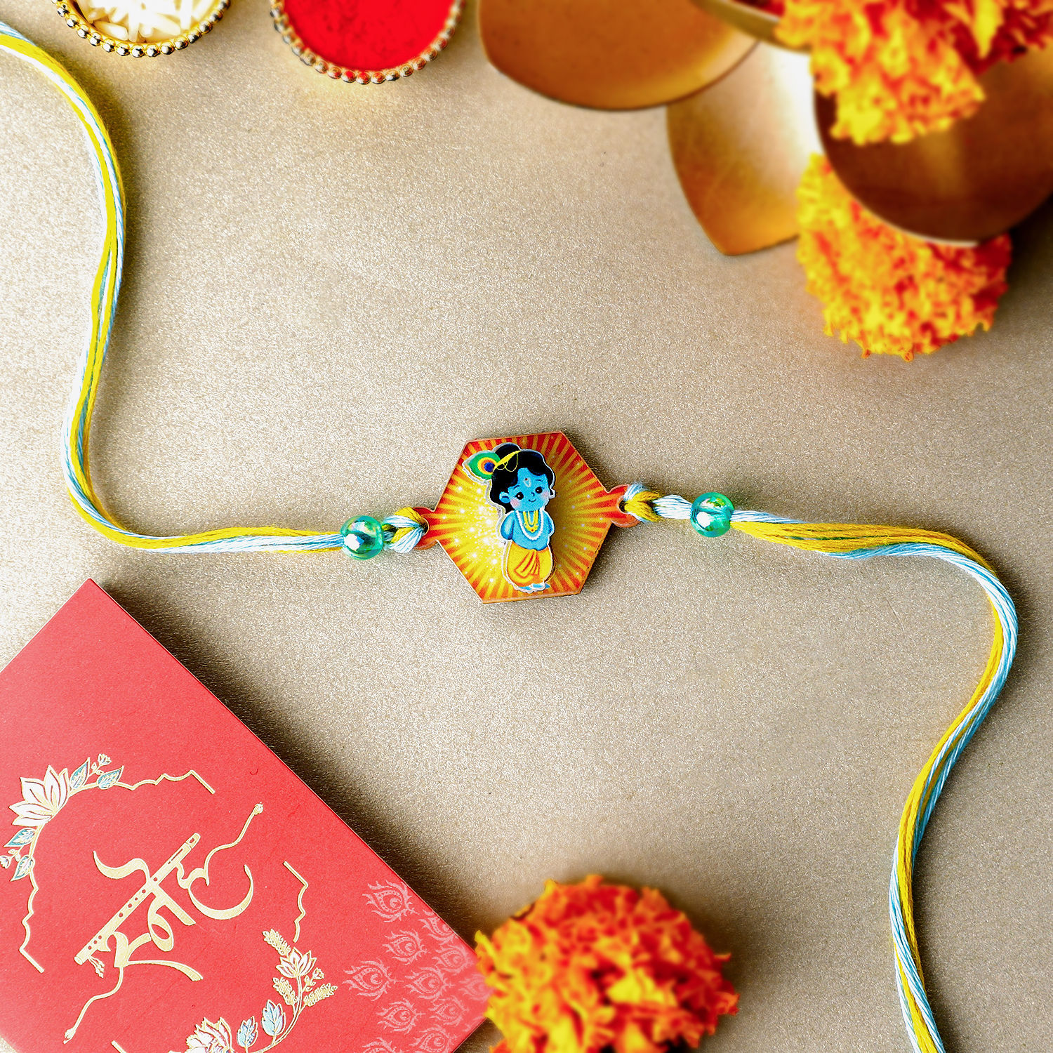 Enchanting Love in 3D Krishna Rakhi Delivery in Singapore - FNP SG