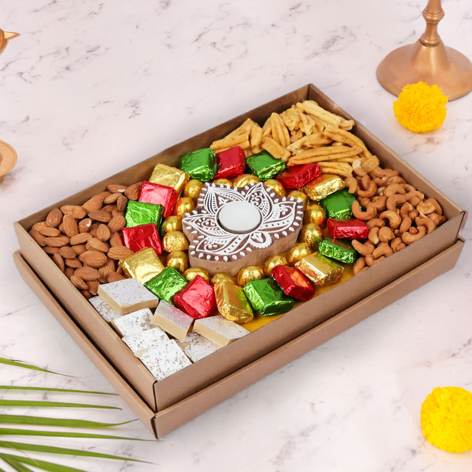 Deepavali Box of Sweets Nuts and Chocolates Delivery in Singapore - FNP SG