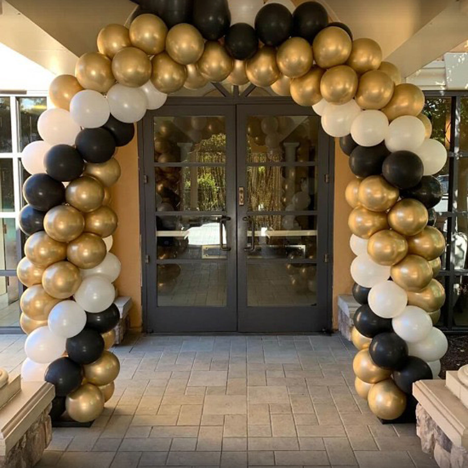 Gold Black and White Balloon Arch Delivery in Singapore - FNP SG