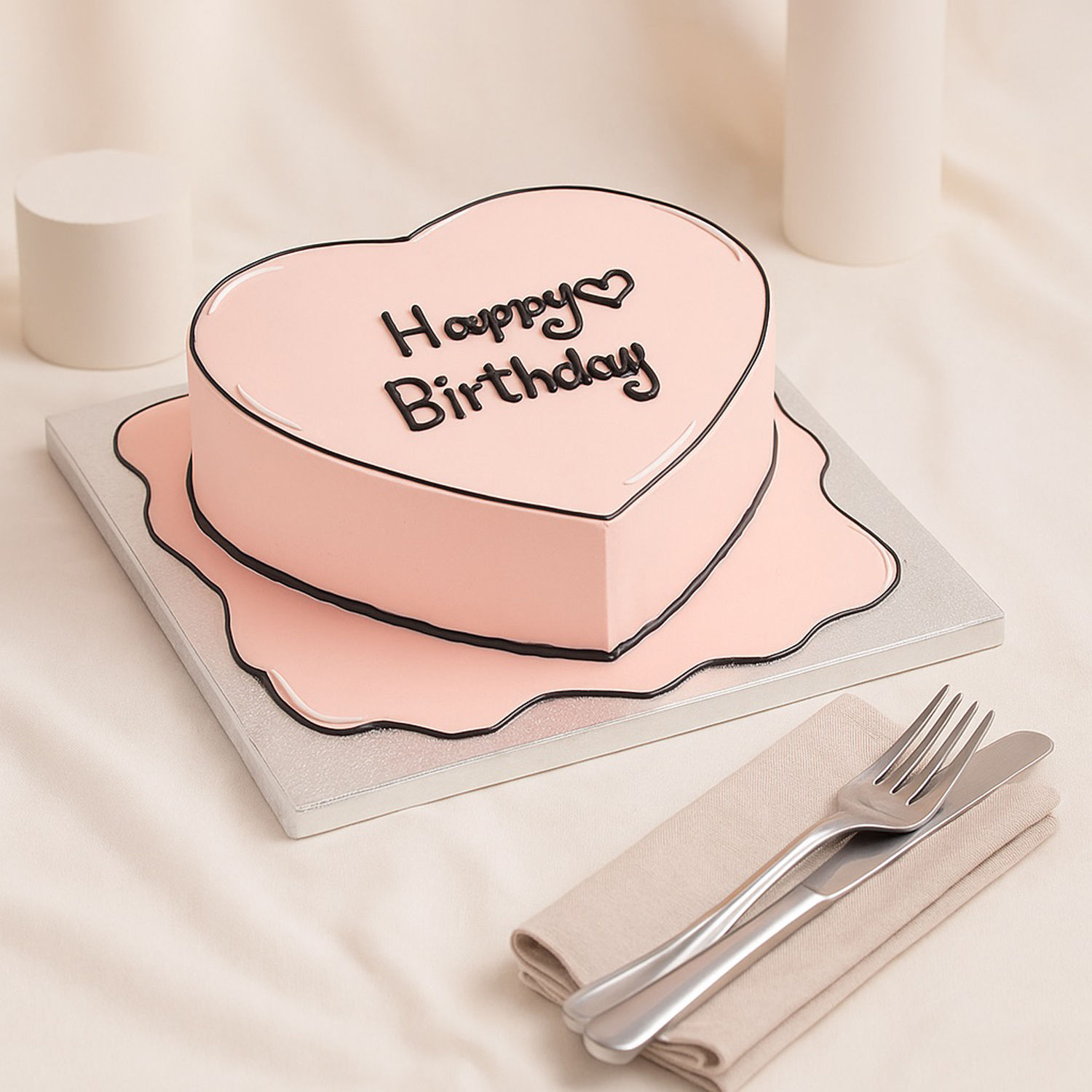 Heart Shaped Chocolate Cartoon Cake 6 Inches Delivery in Singapore - FNP SG