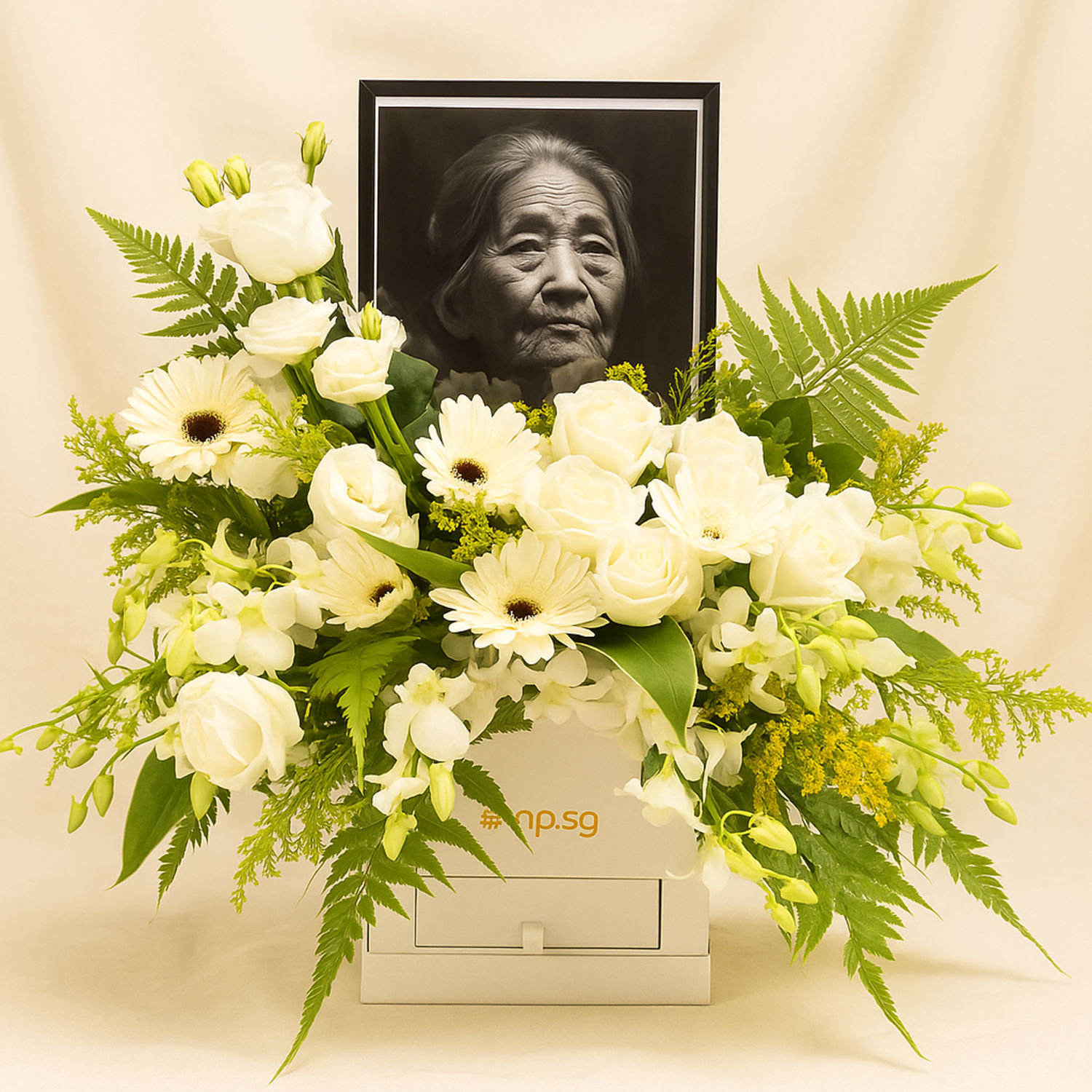 Personalised Frame Sympathy Flower Box Delivery in Singapore - FNP SG