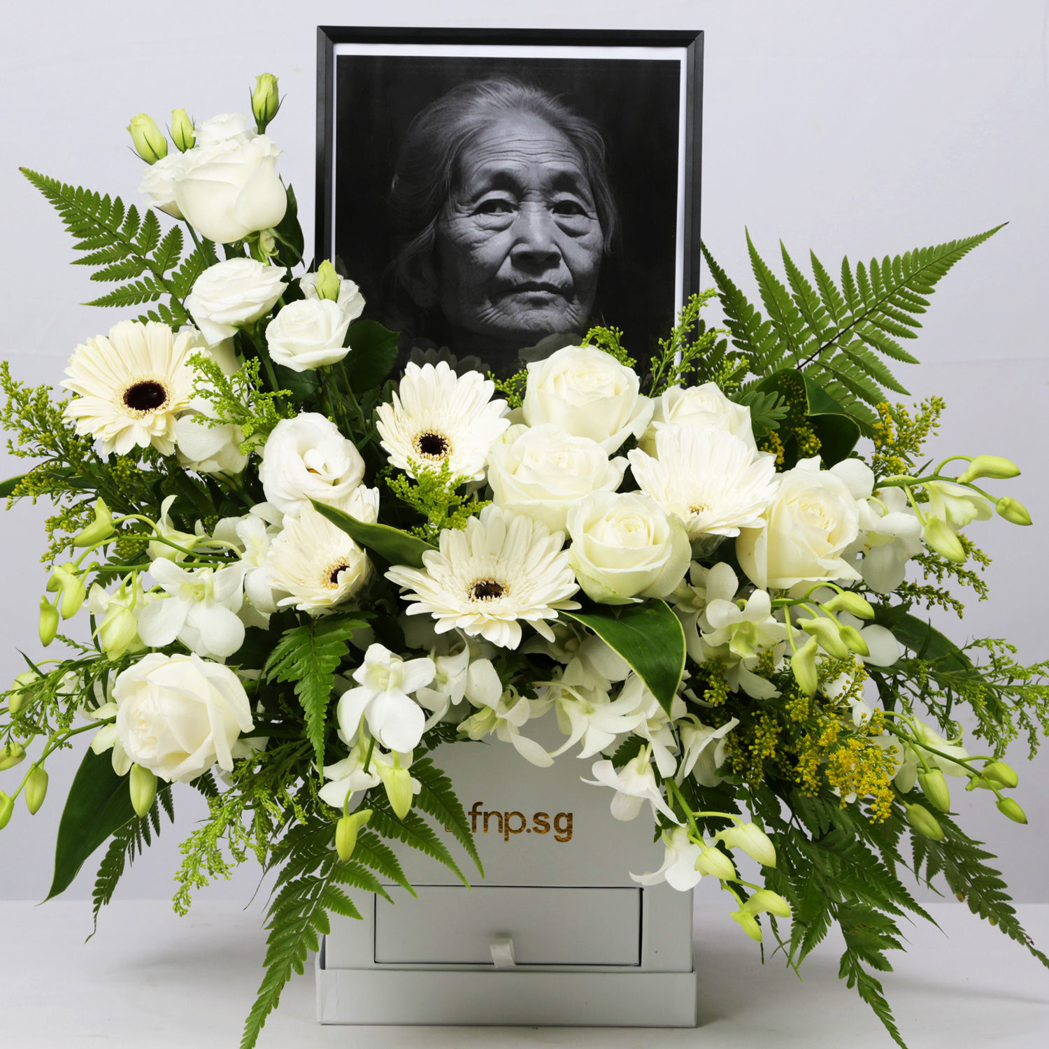 Personalised Frame Sympathy Flower Box Delivery in Singapore - FNP SG