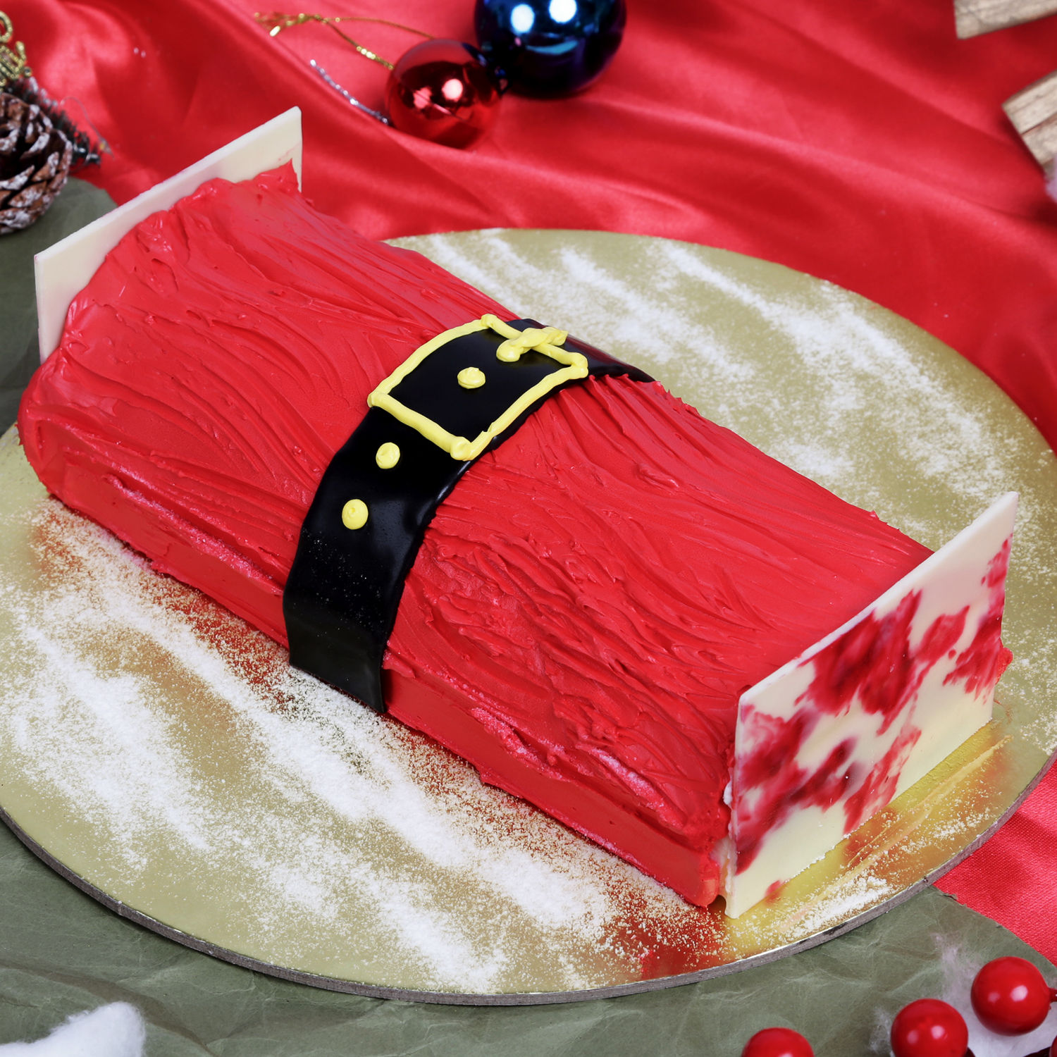 Xmas Red Velvet Log Cake 500 gram Delivery in Singapore - FNP SG