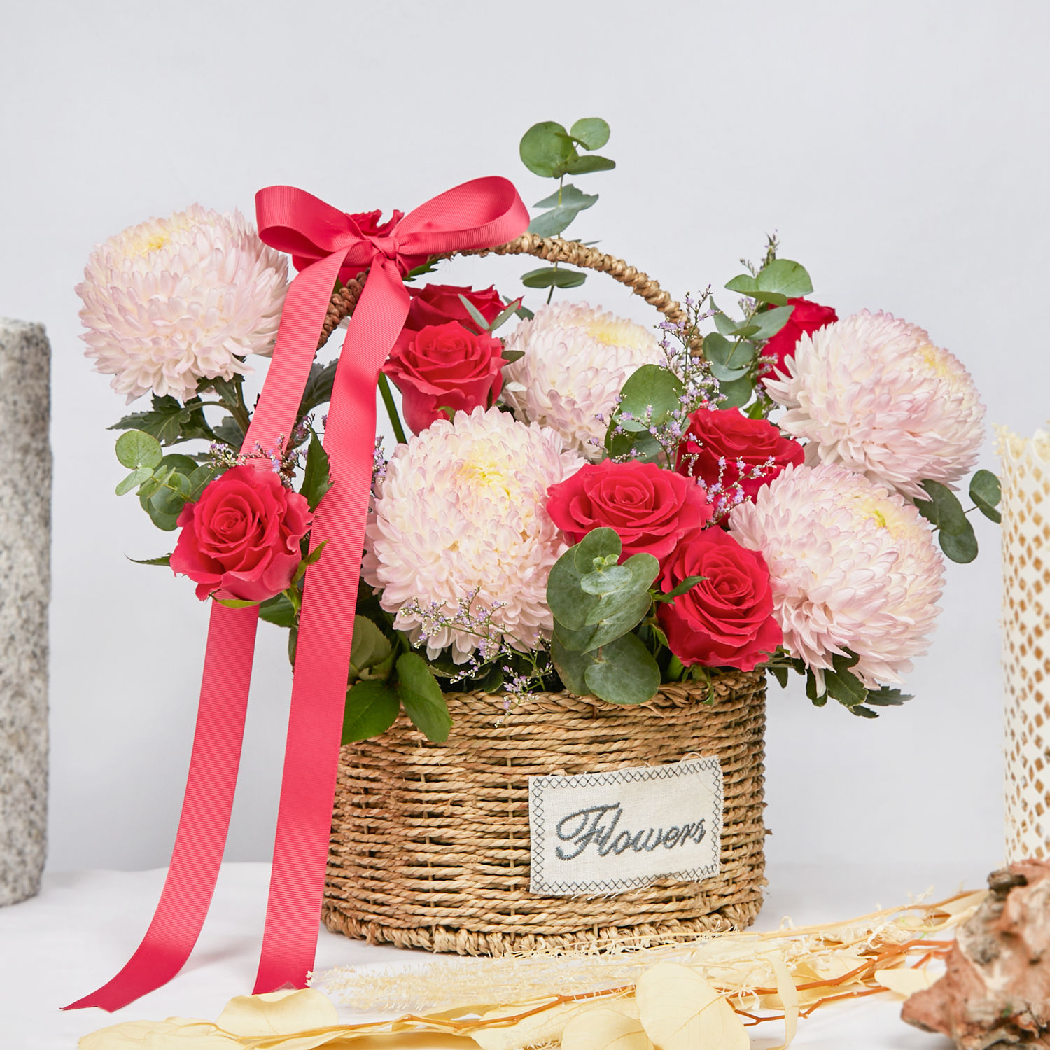 Ping Pong N Spray Roses Basket Delivery in Singapore - FNP SG