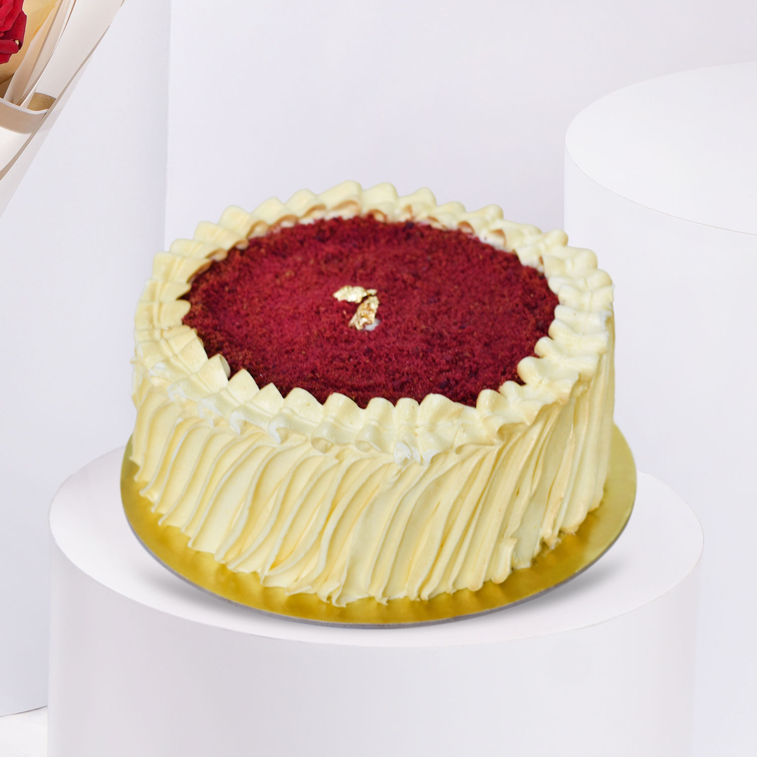 Valentines Roses and Red velvet Cake Combo Delivery in Singapore - FNP SG