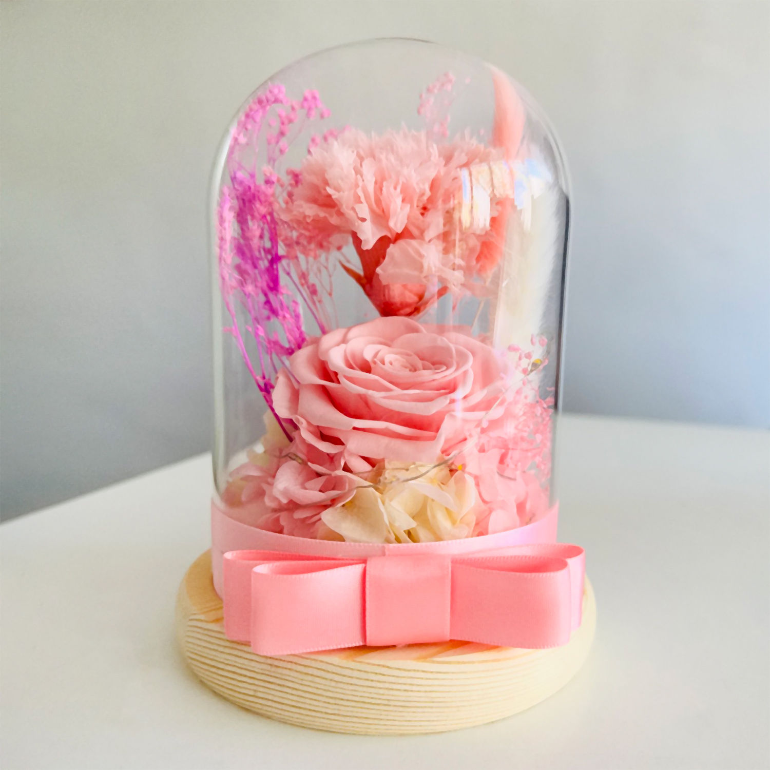 Pink Forever in Glass Dome Delivery in Singapore - FNP SG