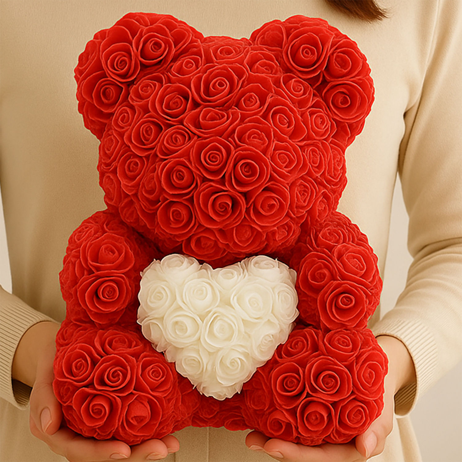 Cuddles Artificial Red Roses teddy Delivery in Singapore - FNP SG