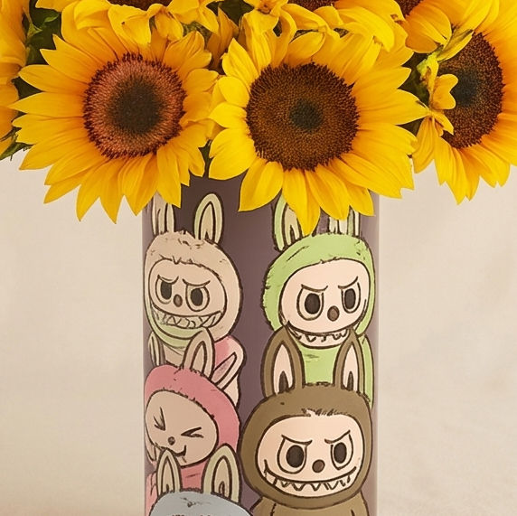 Cute Labubu Monsters Sunflowers Vase Delivery in Singapore - FNP SG