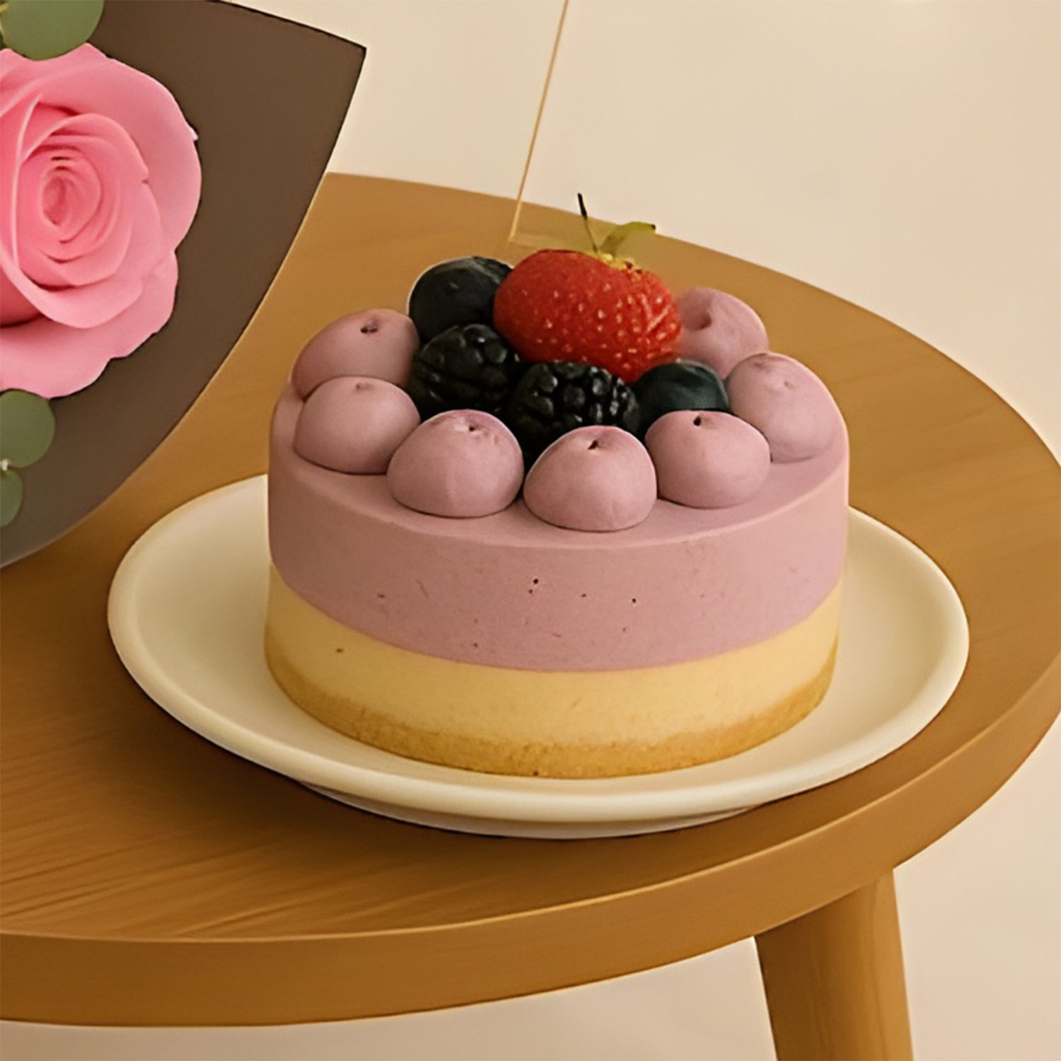 Roses Mini Cake and Star Balloons Bundle Gift Delivery in Singapore ...