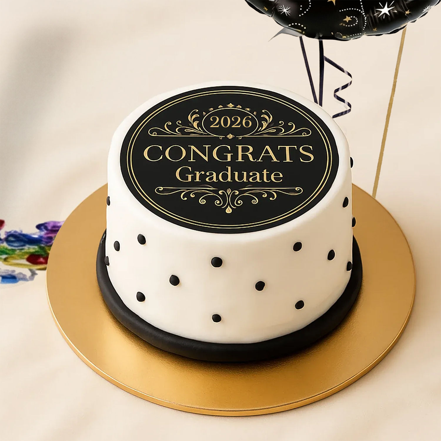 Graduation Congrats Chocolate Mini Cake & Balloons Delivery in ...