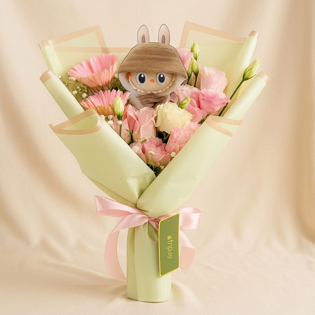 Acrylic Cutout Labubu Flowers Bouquet Delivery in Singapore - FNP SG