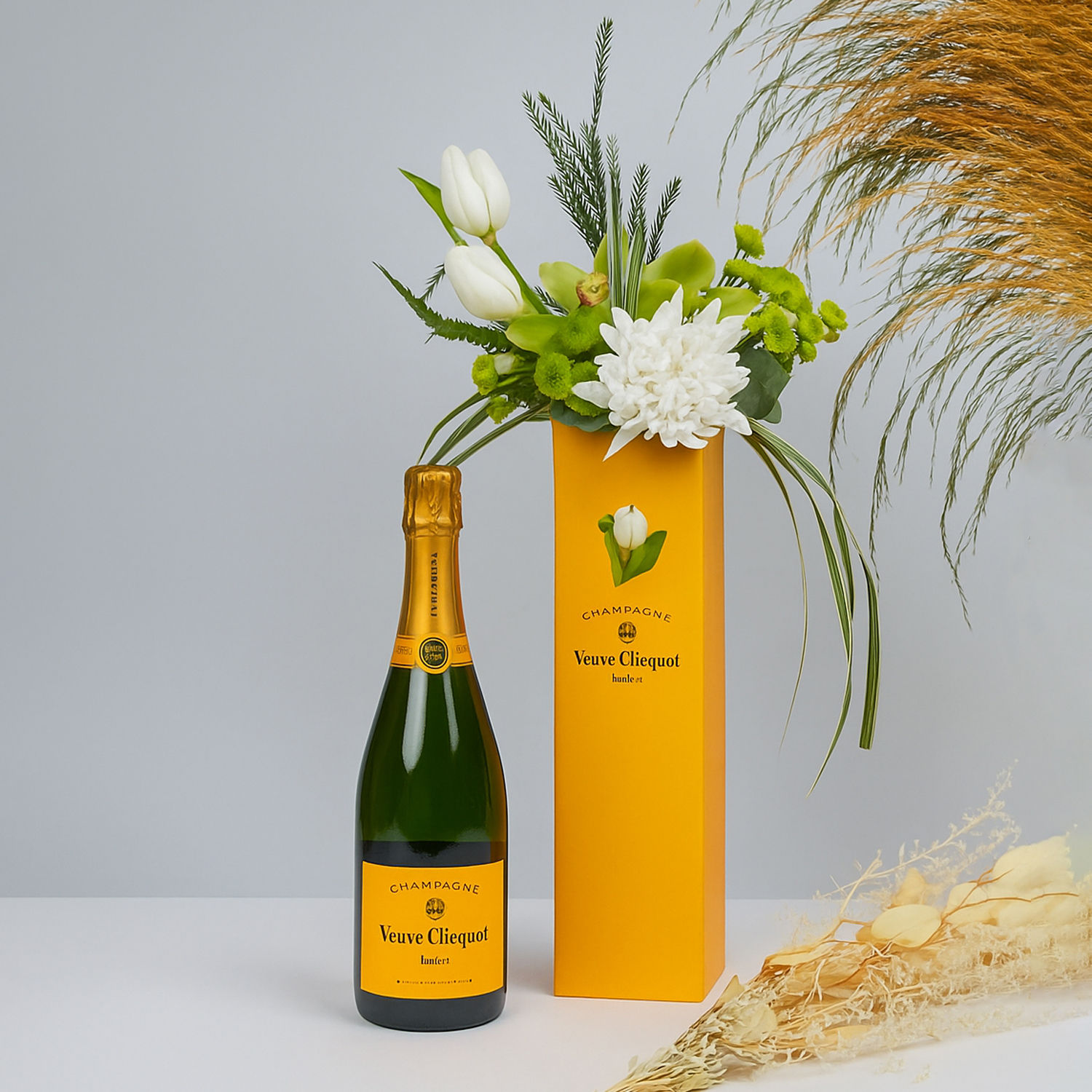 Luxury Flower Arrangement with Veuve Clicquot Champagne Delivery in ...
