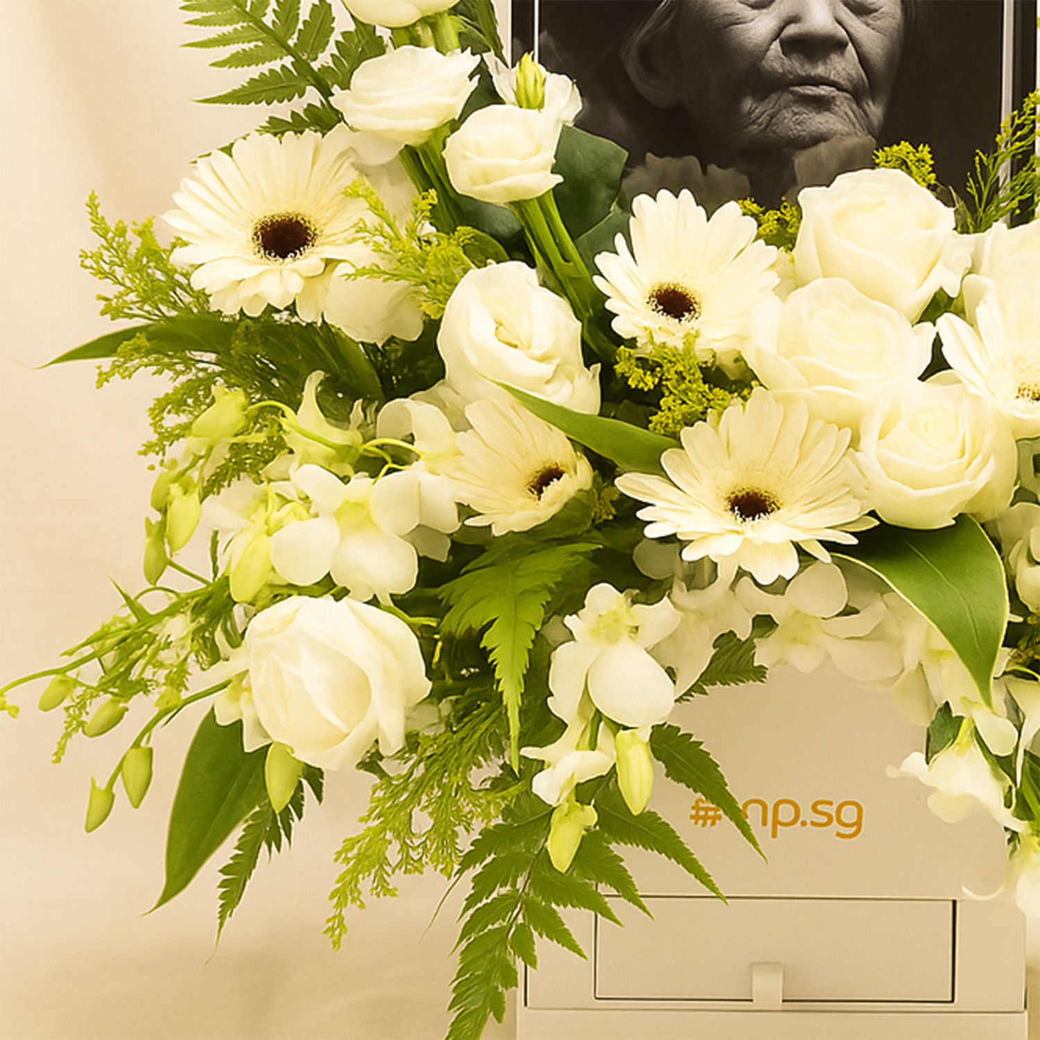 Personalised Frame Sympathy Flower Box Delivery in Singapore - FNP SG