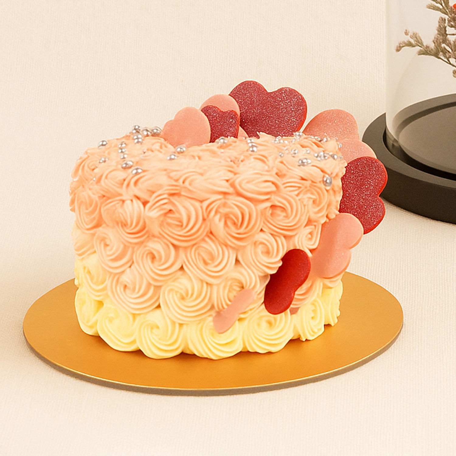 Forever Red Rose & Floral Heart Chocolate Cake Combo Delivery in ...