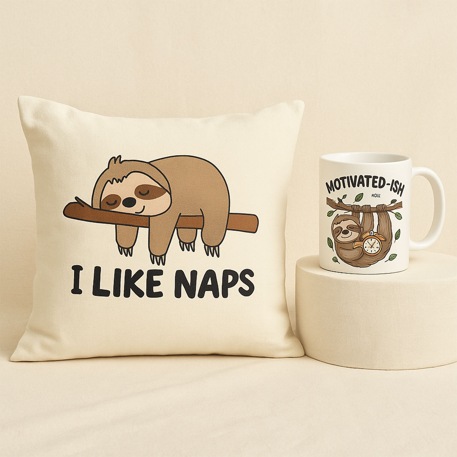 Sloth Life Cushion & Mug Gift Set Delivery in Singapore - FNP SG
