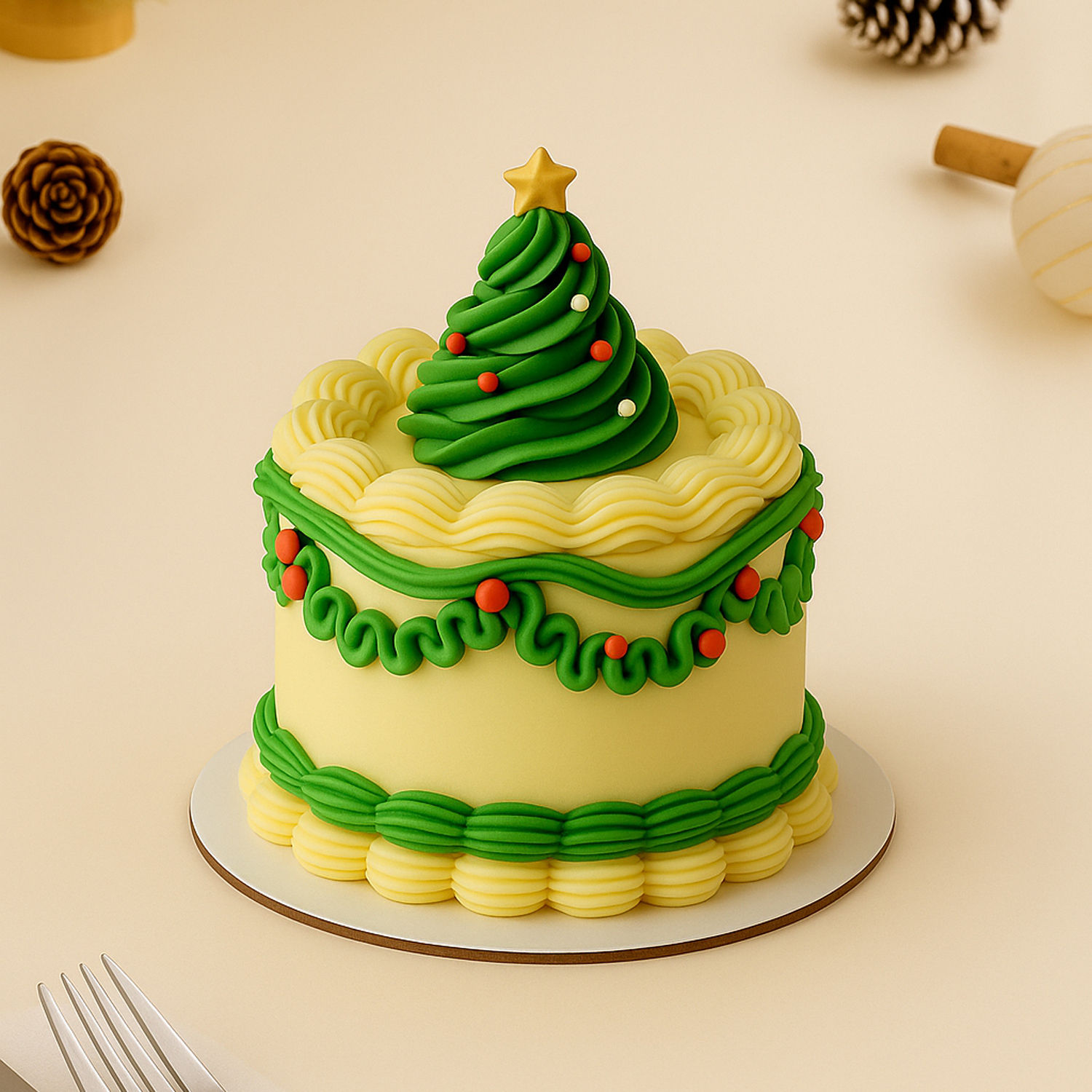 Christmas Tree Vanilla Cake Delivery in Singapore - FNP SG