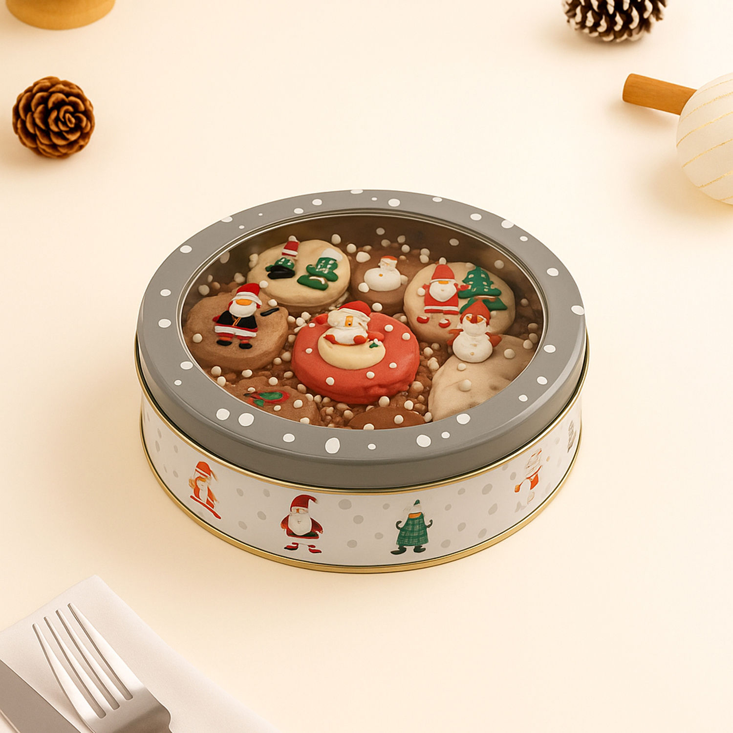 Assorted Christmas Macarons Tin Delivery in Singapore - FNP SG