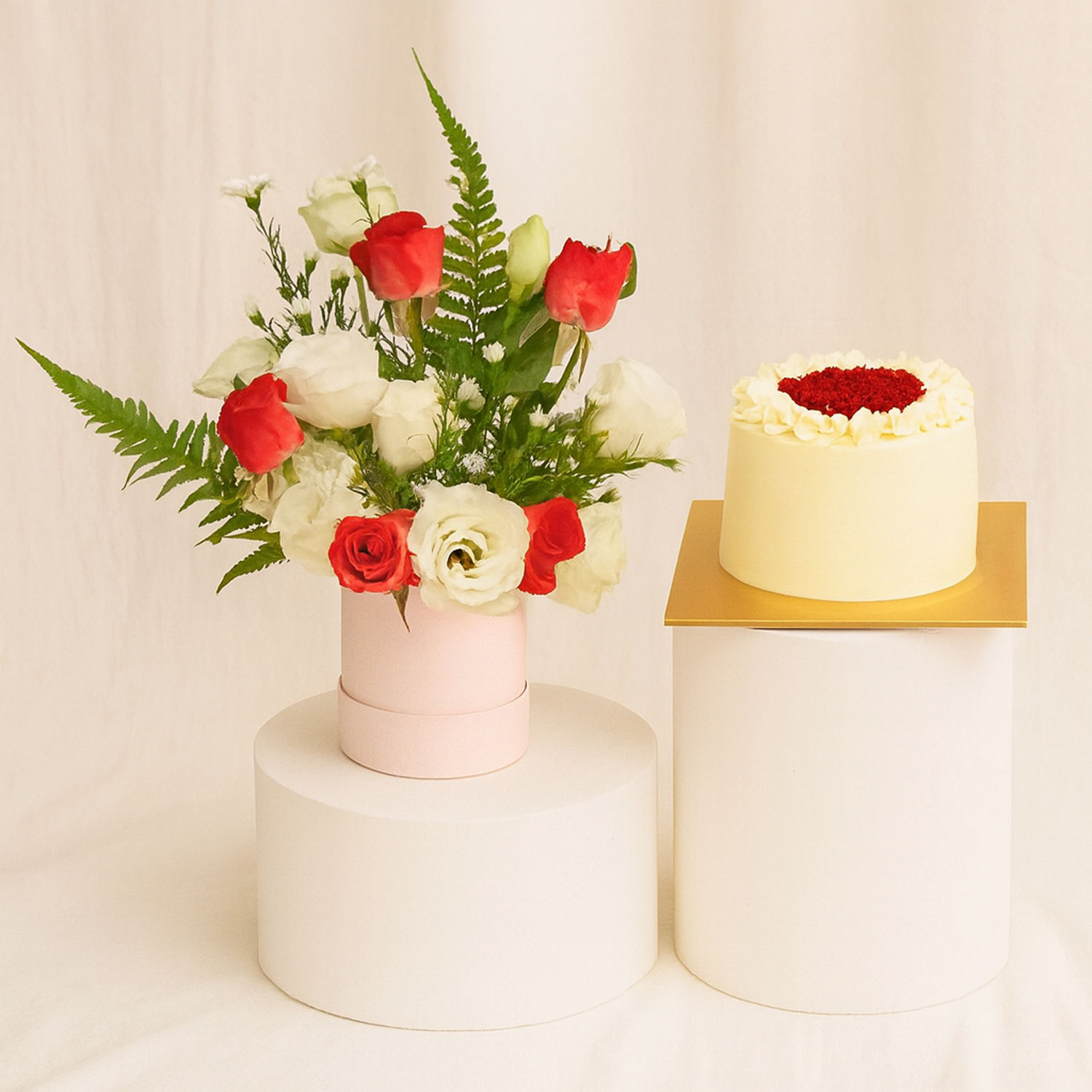 Mini Celebration Flowers Box & Cake Delivery in Singapore - FNP SG