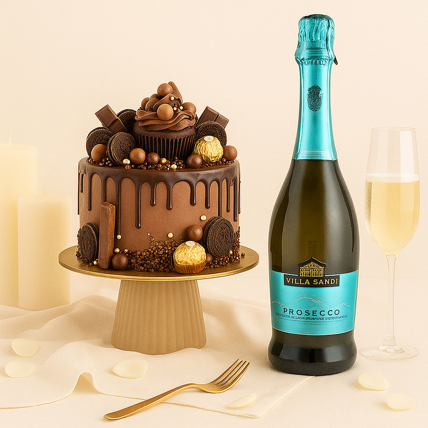 Chocolate Indulgence Cake and Prosecco Gift Bundle Delivery in ...