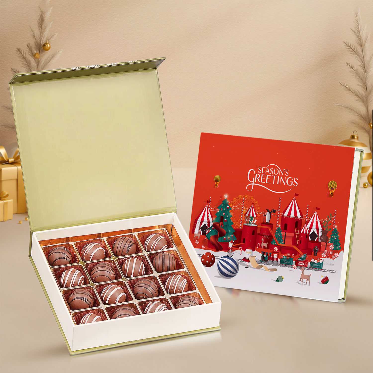 Color of Christmas Chocolate Truffles Box Delivery in Singapore - FNP SG