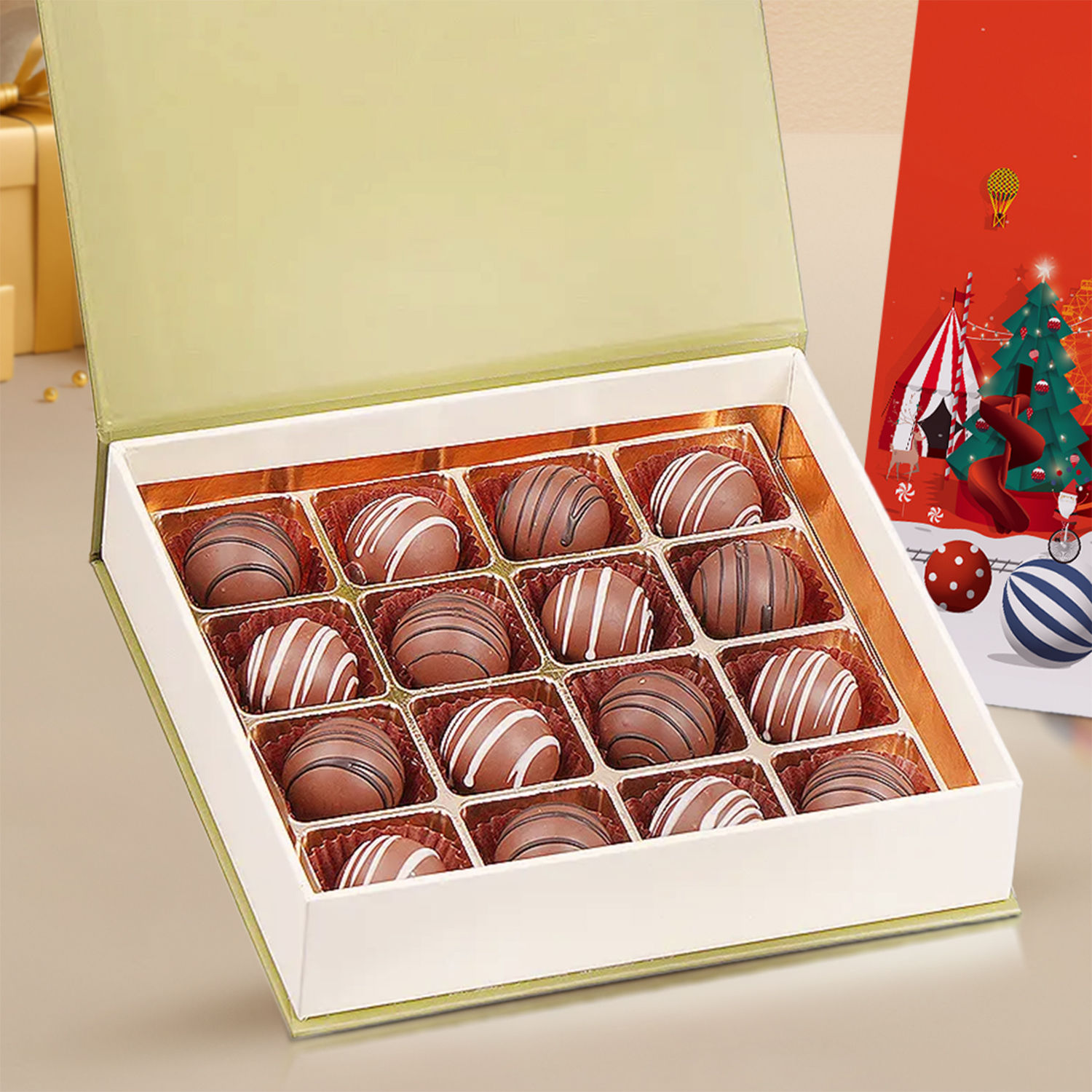 Color of Christmas Chocolate Truffles Box Delivery in Singapore - FNP SG