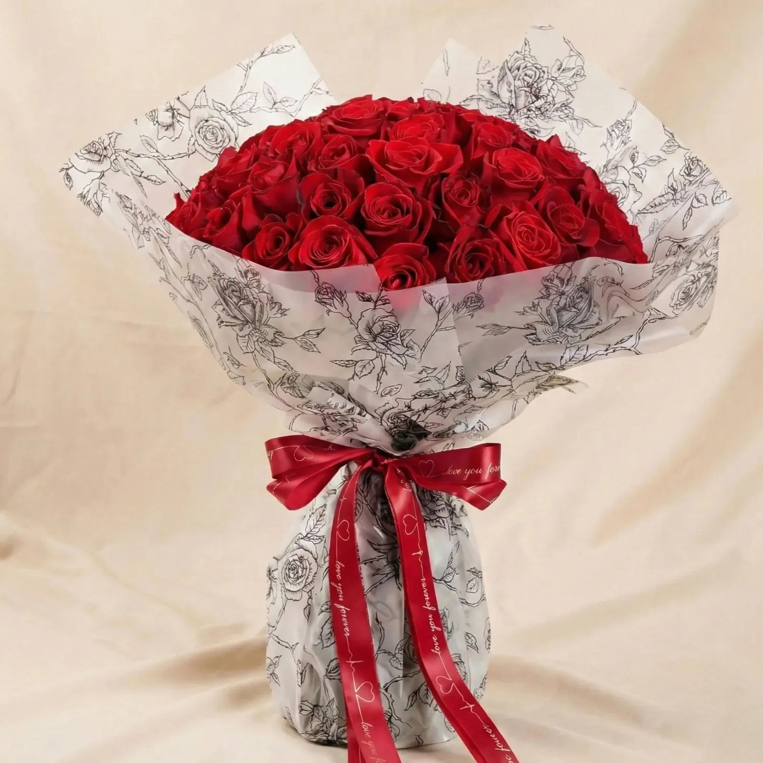 Valentine’s Day Special 50 Roses Bouquet Delivery in Singapore - FNP SG