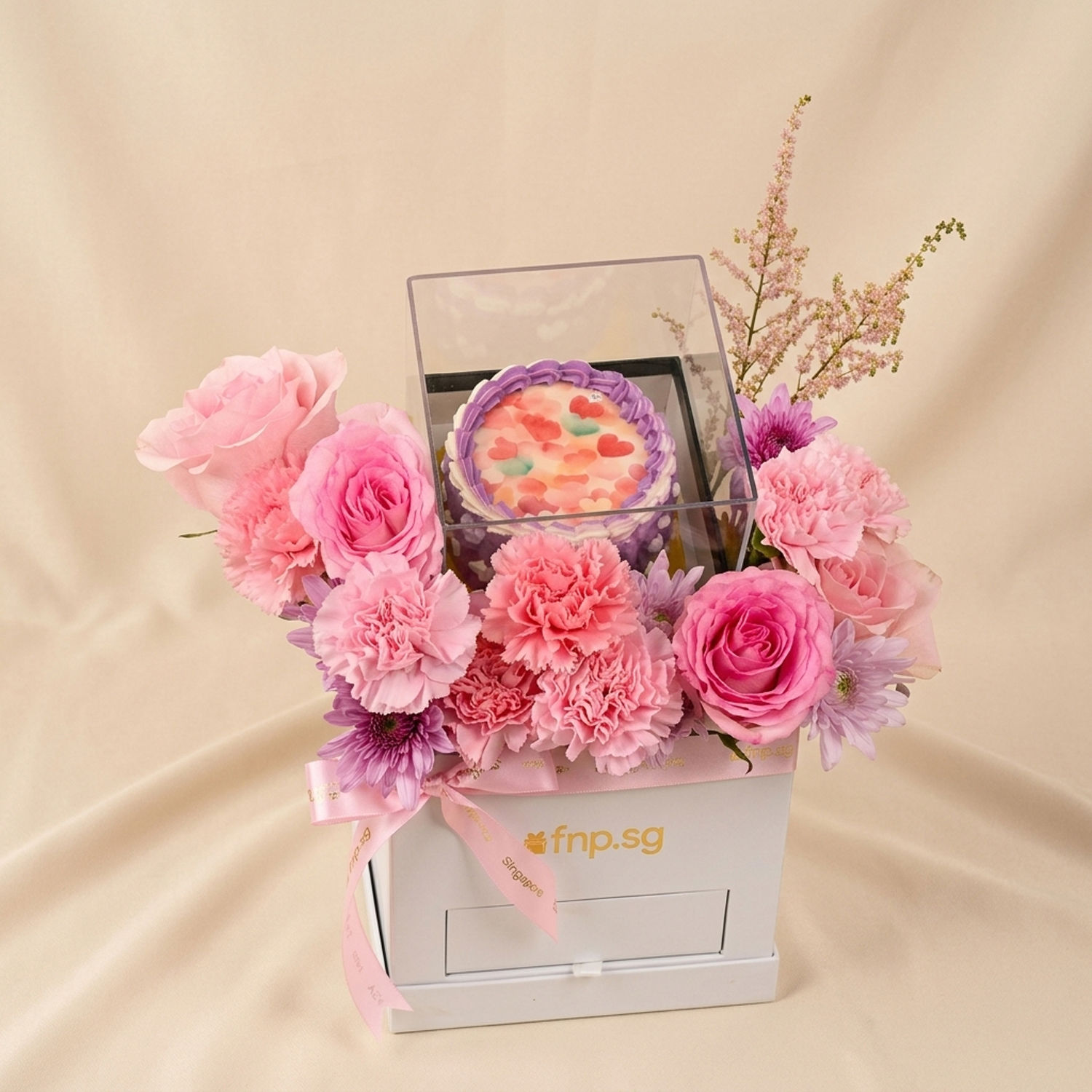 Mothers Day Flowers & Cake Combo Box Delivery in Singapore - FNP SG
